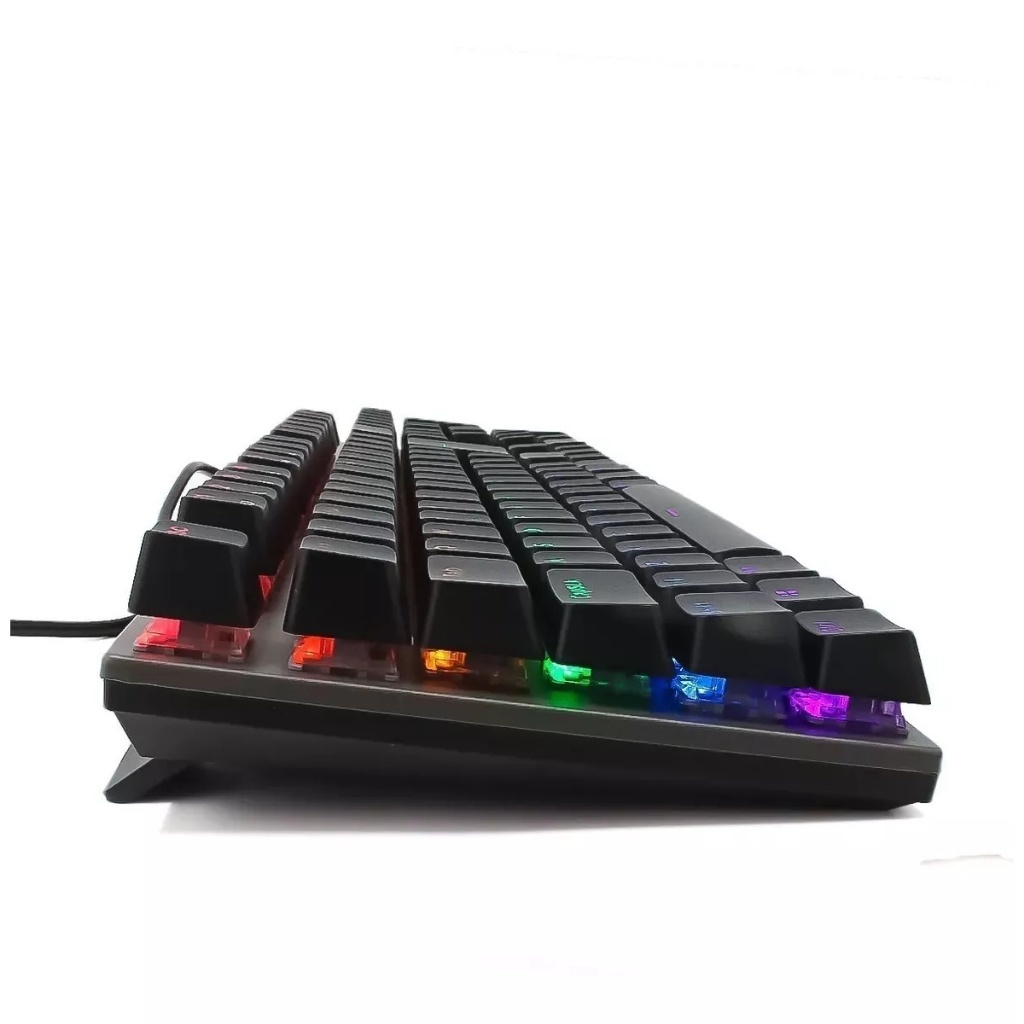 Teclado Gamer Mêcanico 12 Funções Rgb Switch Blue Pc KP-TM010 | Shopee ...