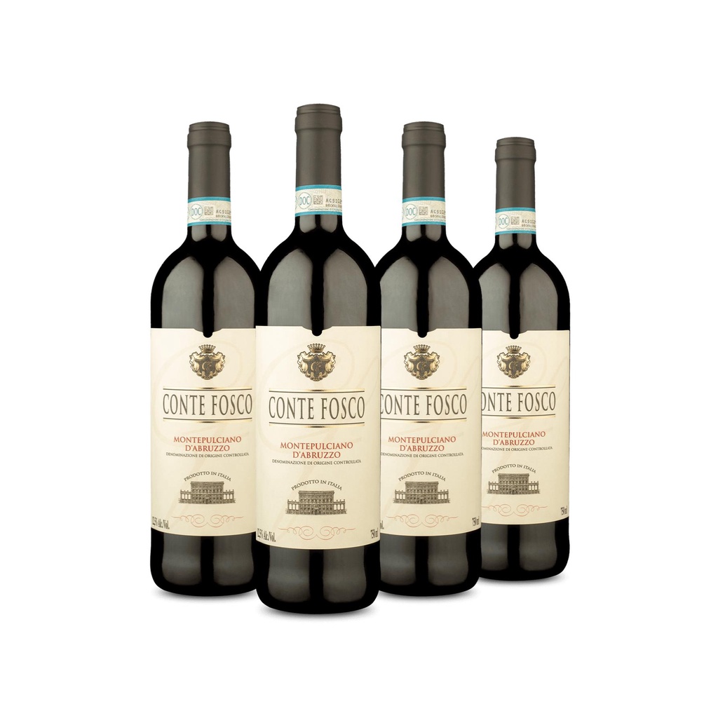 Kit 4 Vinho Tinto Italiano Conte Fosco Seco 2021 750ml | Shopee Brasil