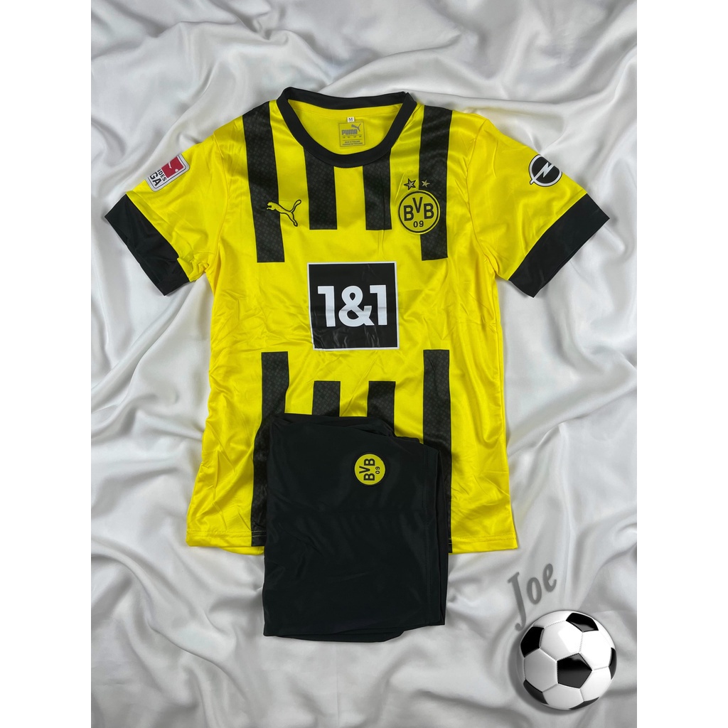 Kit Infantil Borussia Dortmund Listrado Amarelo e Preto - Camisa e ...