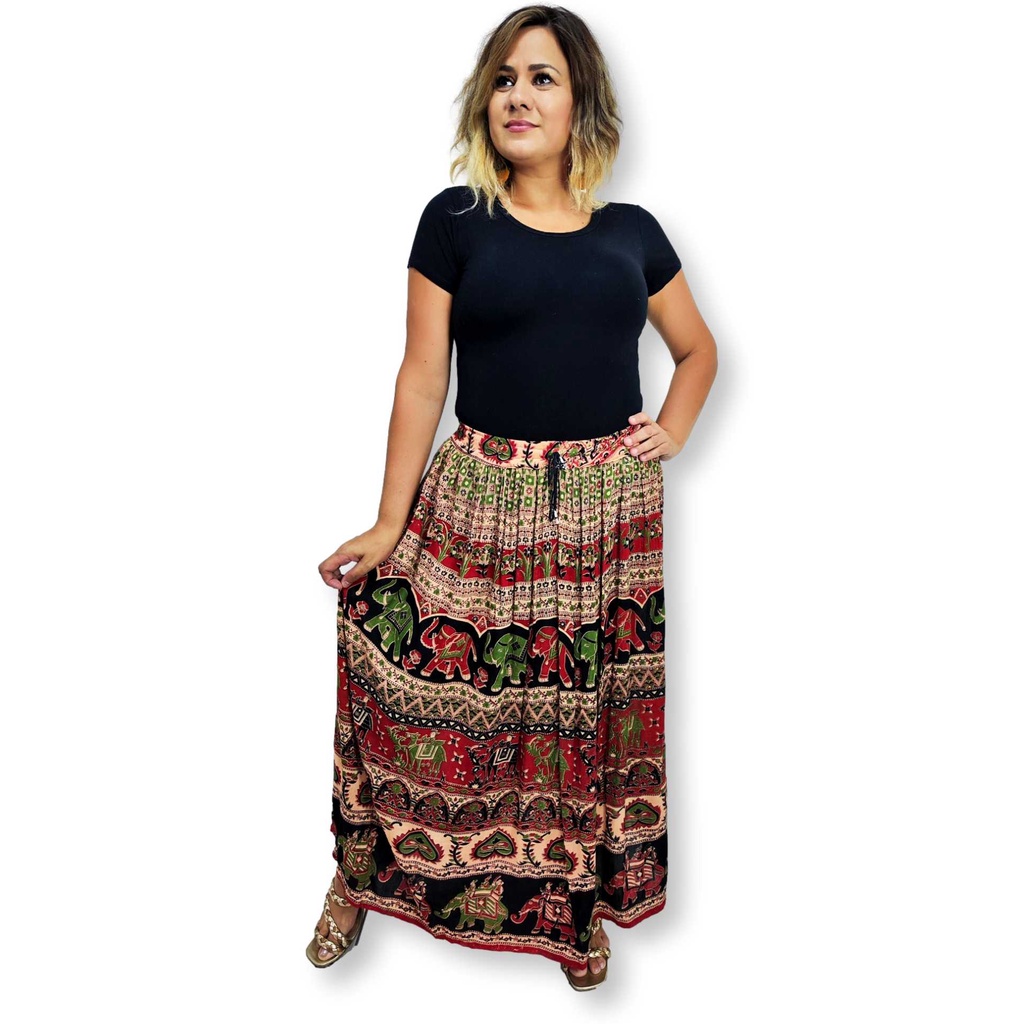 Saia Indiana Longa Tradicional Pronta Entrega | Shopee Brasil