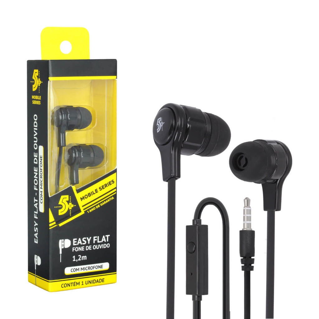 Fone De Ouvido In-ear C/ Microfone Original 5+ Cabo 1.20m | Shopee Brasil