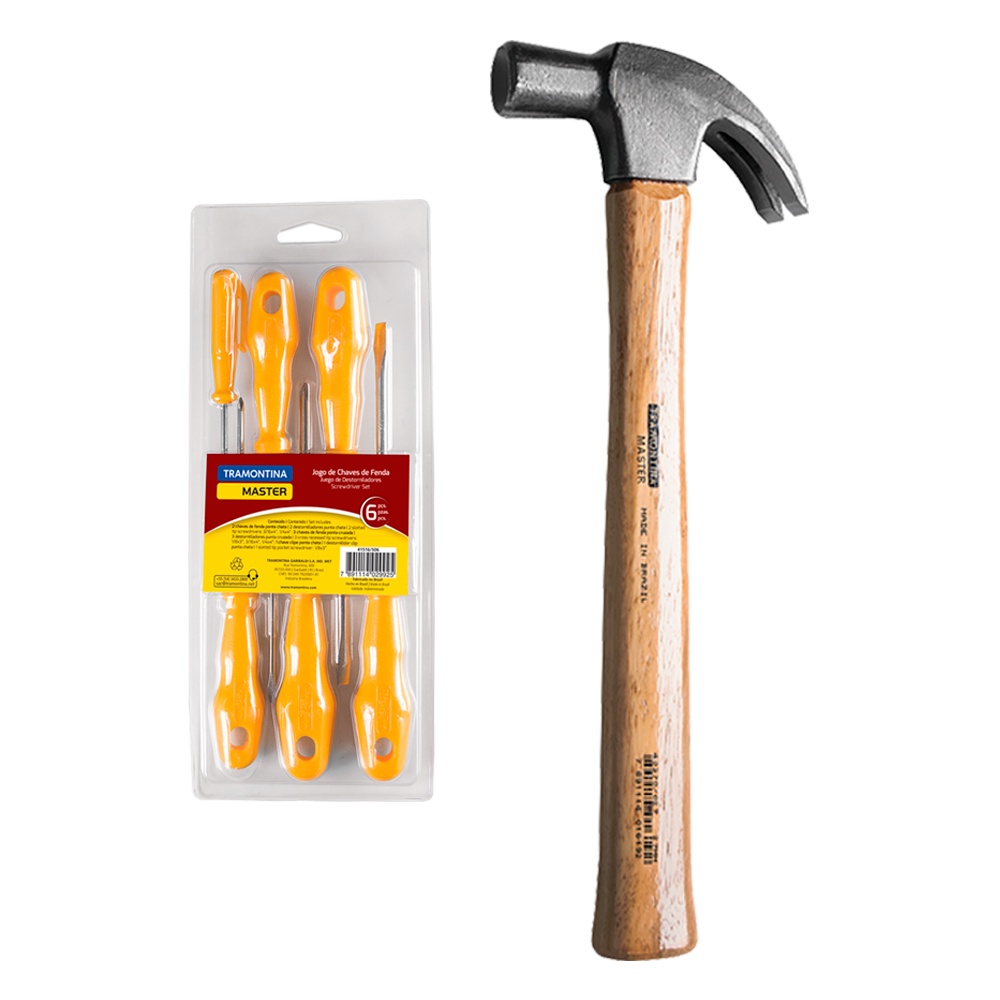 Kit Ferramentas 09 - Martelo Unha /JG Chave Fenda e Philips | Shopee Brasil