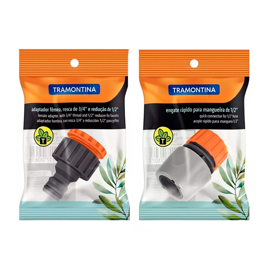 Kit Engate Rapido para Mangueira de Jardim 1/2 + Bico para Torneira 3/4 ...