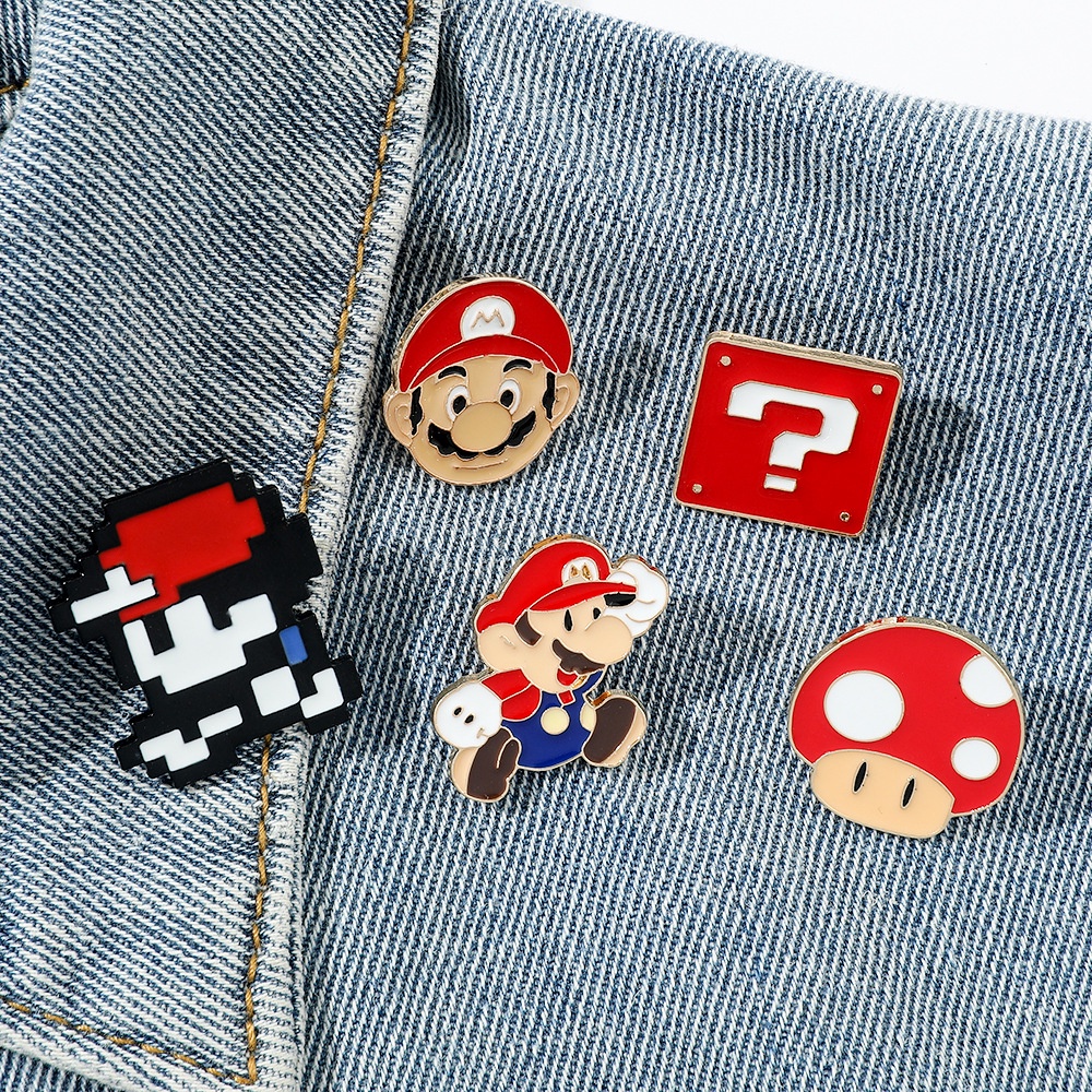 Personagem De Desenho Animado Ao Redor Do Mario Brooch Super Metal ...