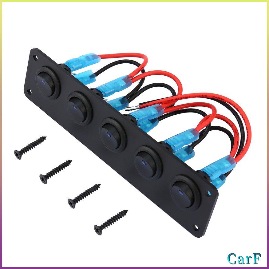 5 Grupos 12V On/Off Round Dash Rocker Switch Painel de Luz Led Car ...