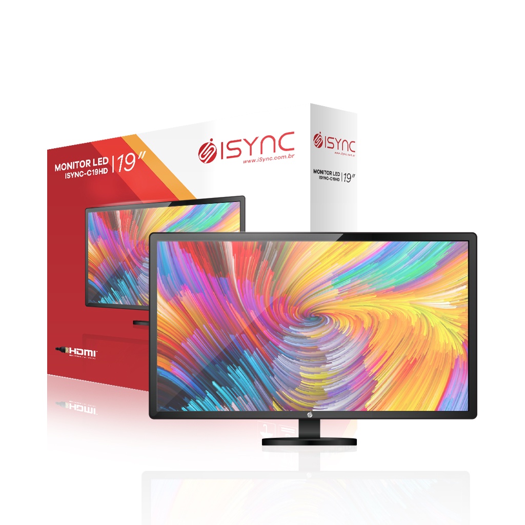 Monitor 19" Isync Widescreen, Led Hd, Hdmi/ Vga, 75Hz | Shopee Brasil