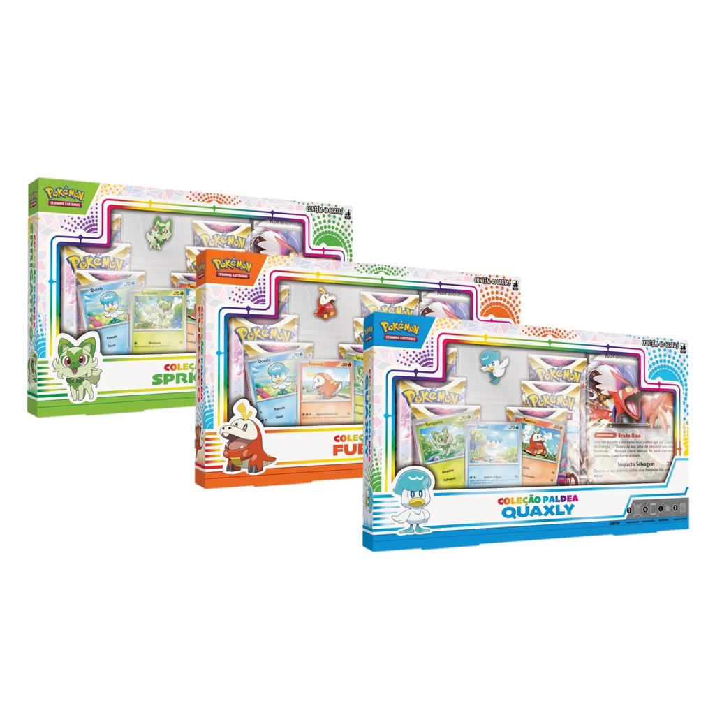 Pokemon Cartas Booster Box Coleção Paldea Quaxly Fuecoco Sprigatito ...