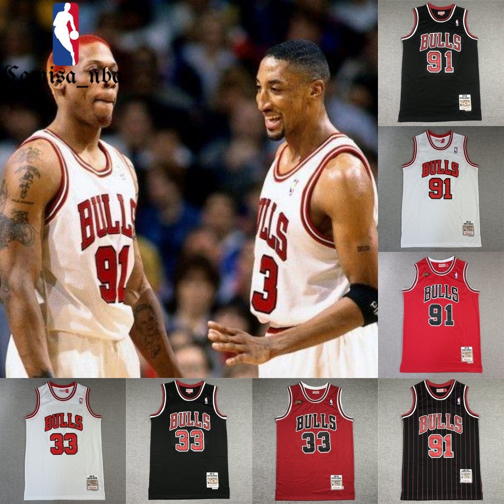 NBA 1997-98 Chicago Bulls 33 Camisa Masculina # Scottish Pippen 91 ...