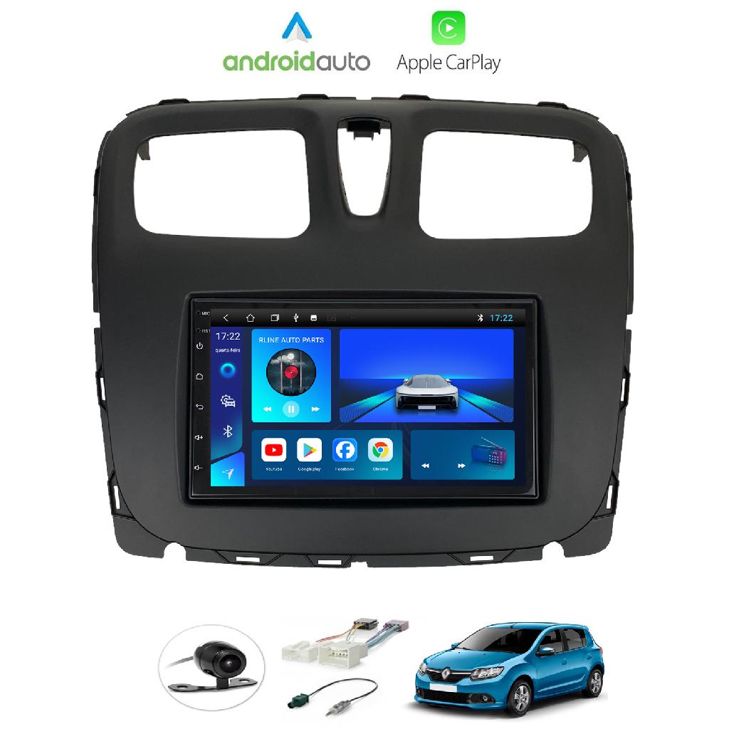 Kit Central Multimidia 2 Din Mp5 Android Renault Logan 2014 a 2022 Sandero 2015 a 2022 Android ...
