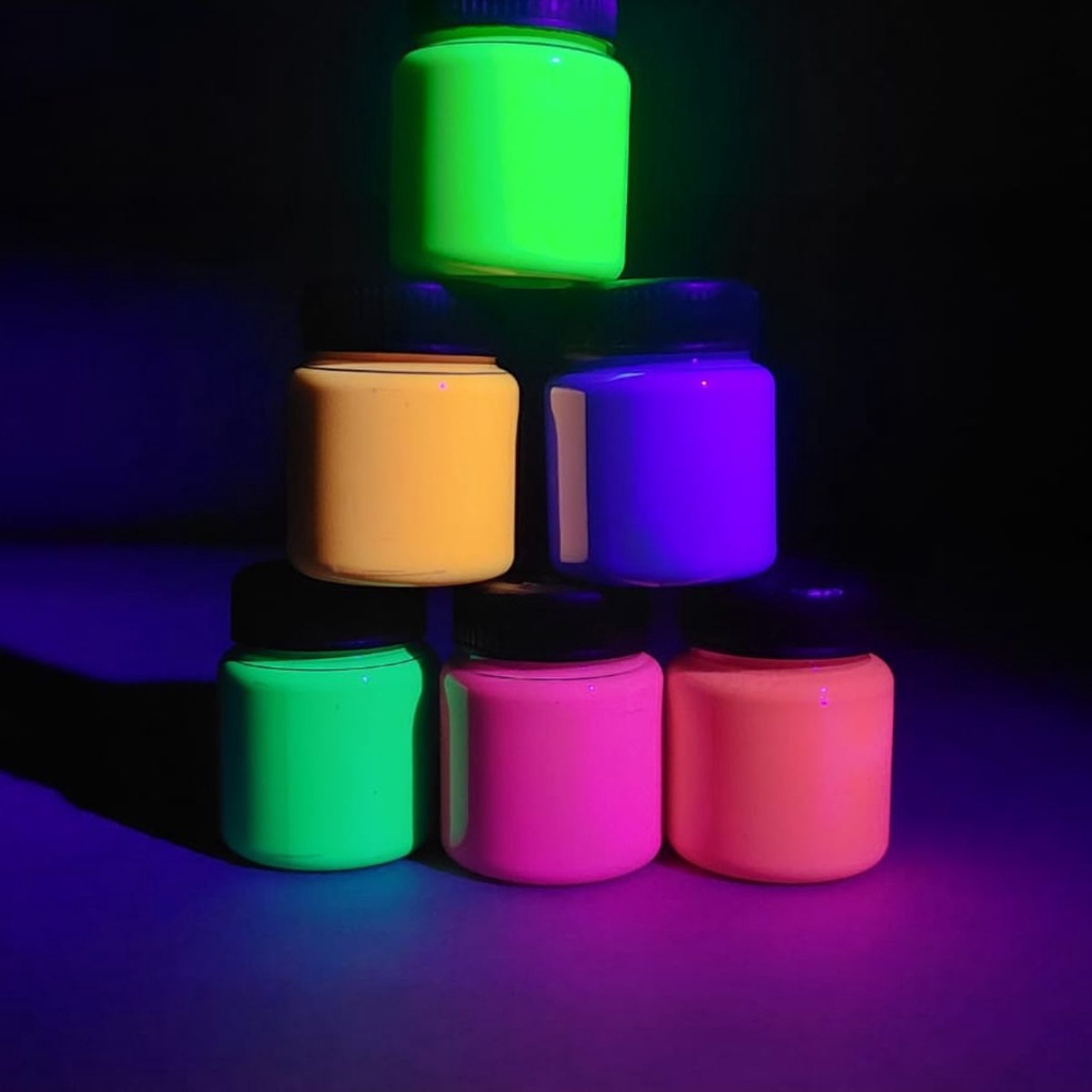 Tinta Tempera Guache Neon Brilha no Escuro com a Luz Negra Acrilex ...