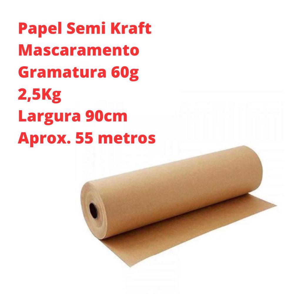 Papel Semi Kraft 90cm 60g (rolo 90cm x 2,50kg) - PAPERCAR | Shopee Brasil
