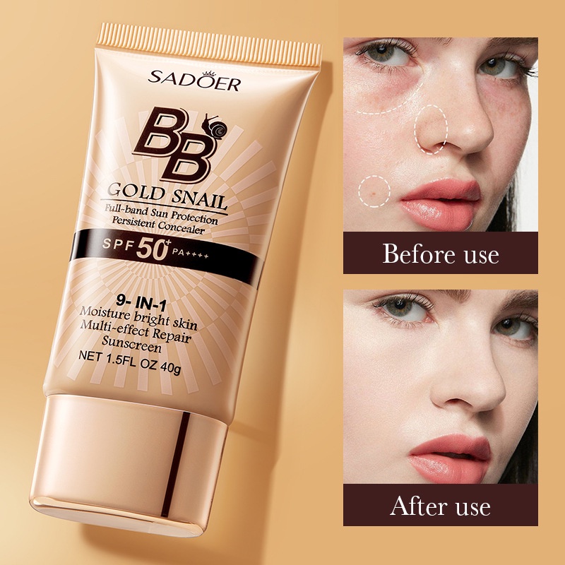 SADOER Protetor Solar Caracol Ouro BB Cream Foundation Corretivo Hidratante Creme De Isolamento ...