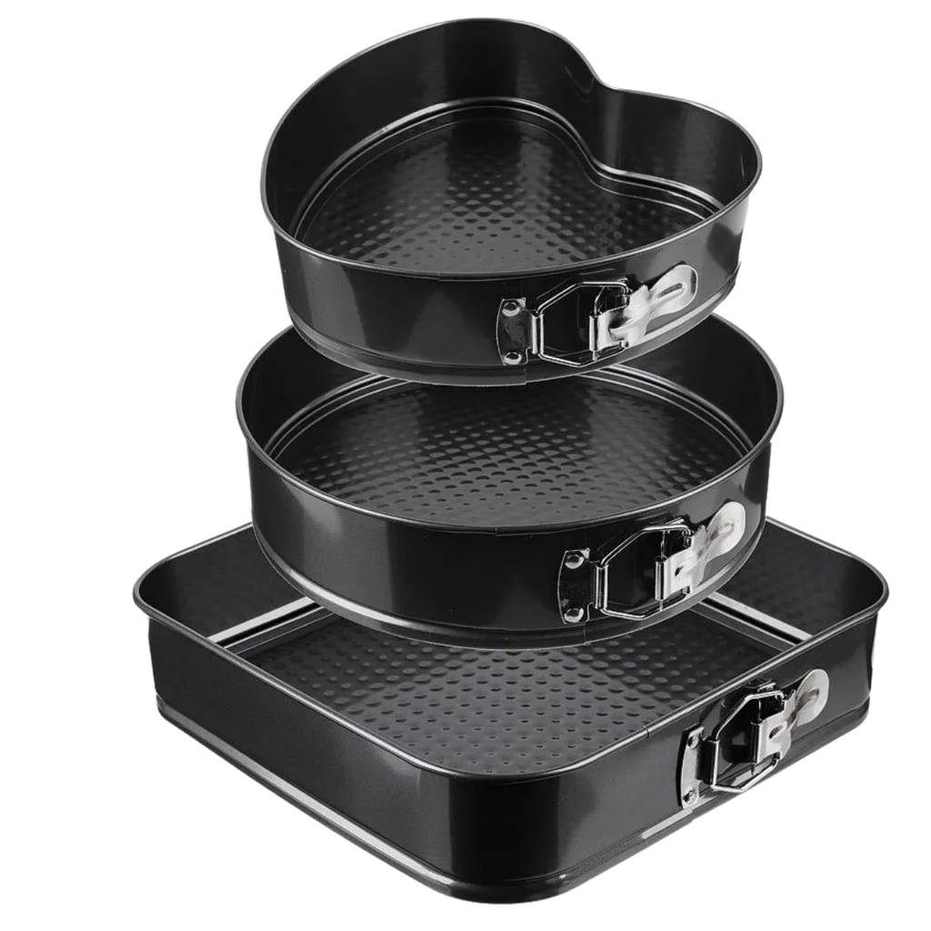 Jogo Kit Conjunto Forma De Bolo Fundo Removível Falso Antiaderente 3 ...