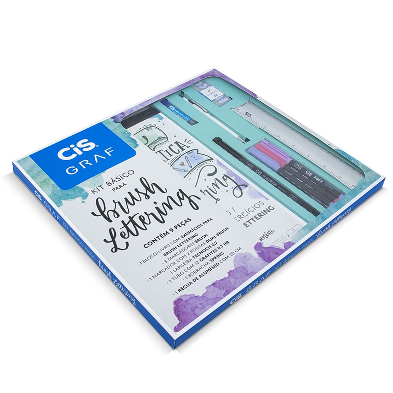 Kit Lettering brush básico com 9 itens 700013 Cis | Shopee Brasil