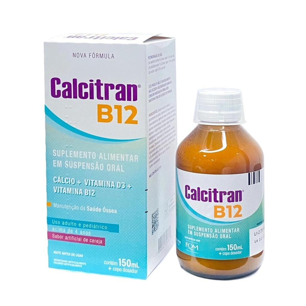 Calcitran B12 Solução Oral Sabor Cereja 150ml | Shopee Brasil