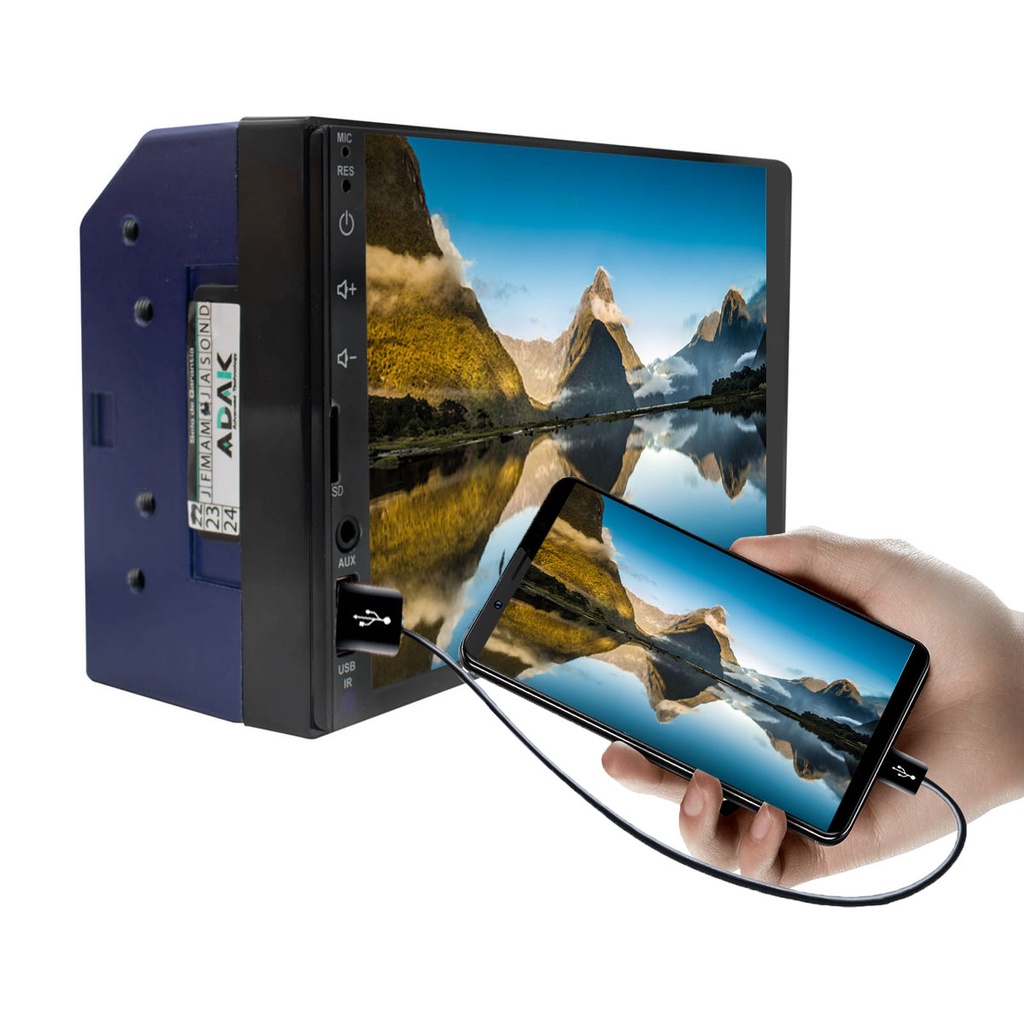 Central Multimídia MP5 Adak Nissan Espelhamento Android e iOS USB SD Bluetooth Rádio EQ Logo Mp4 ...