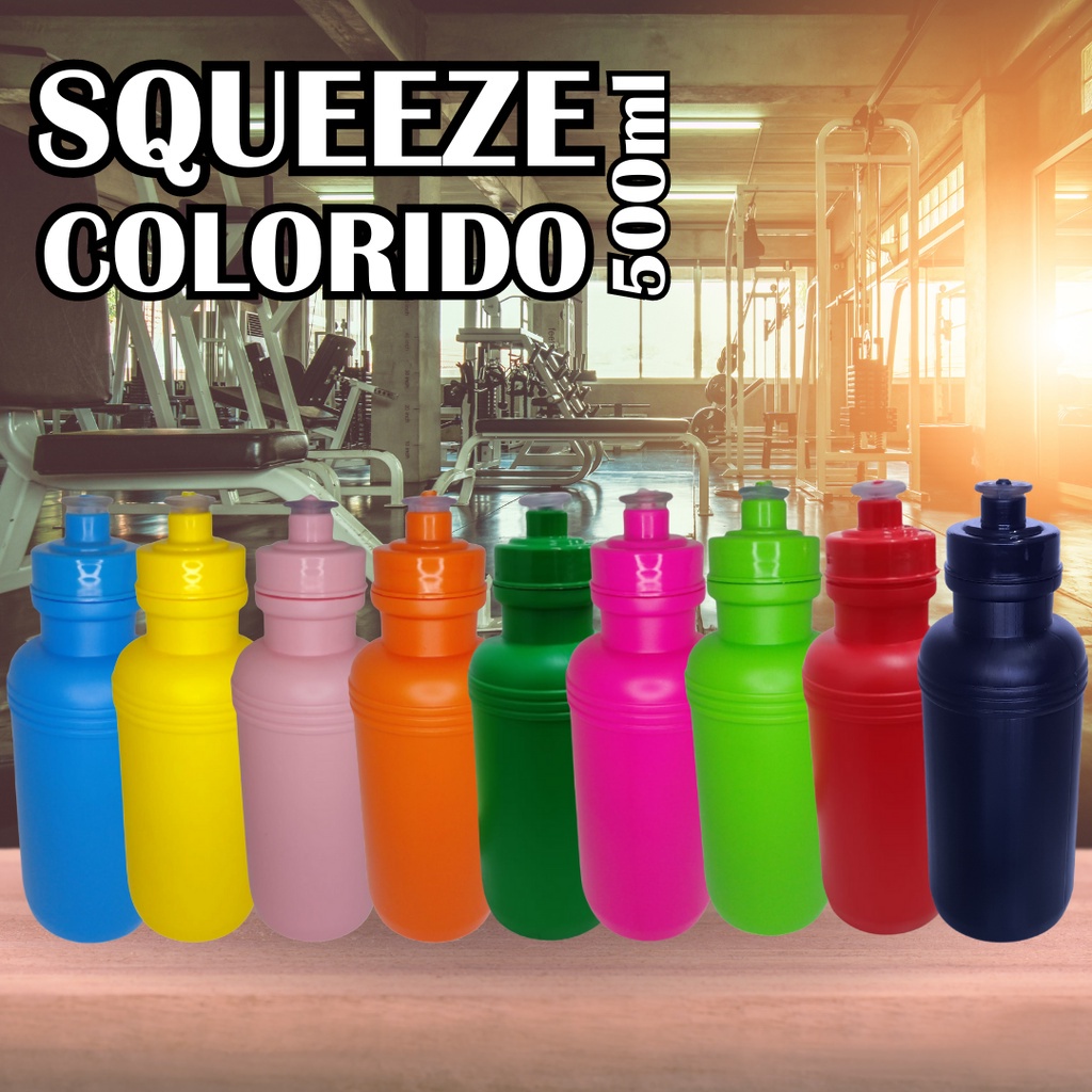 50 Garrafas Squeeze Coloridas 500ml para academia corrida | Shopee Brasil