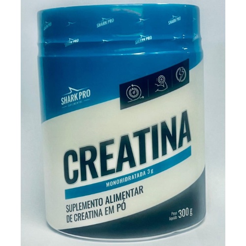 CREATINA MONOHIDRATADA 300G - NATURAL SHARK PRO CREATINE | Shopee Brasil