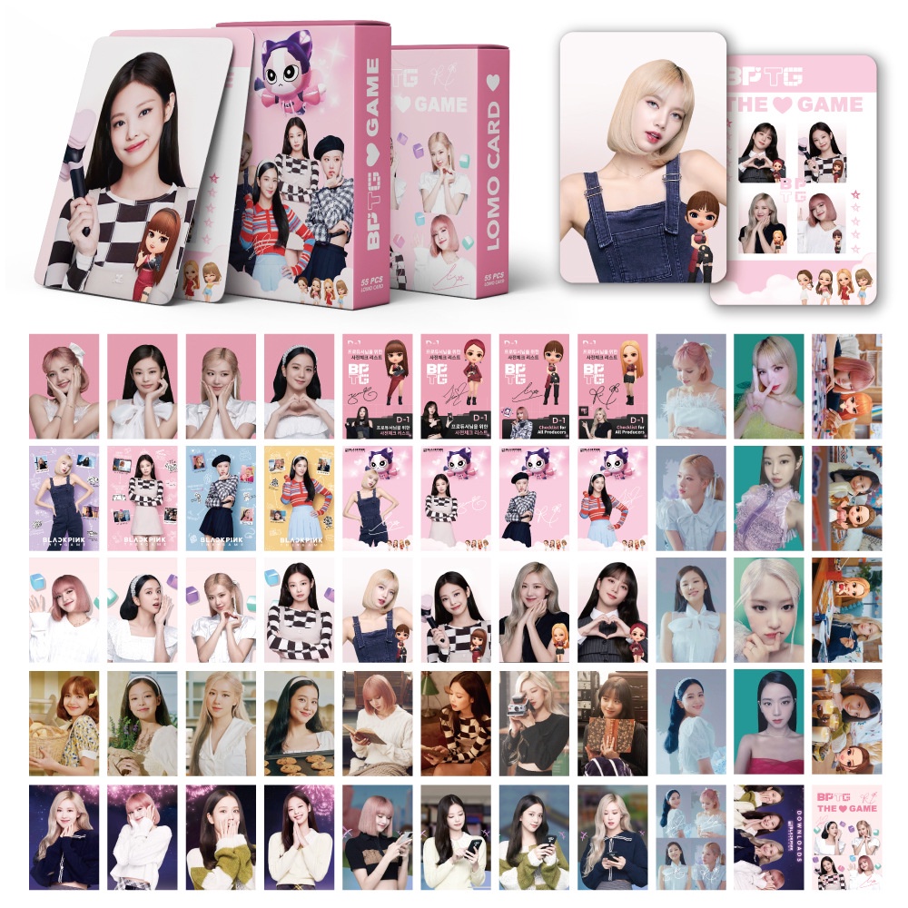 55pcs/box BLACK-PINK BPTG Photocards THE GAME Album JENNIE JISOO LISA ...