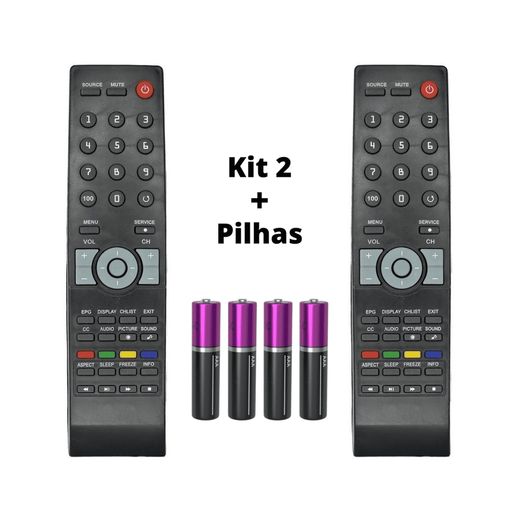 Kit 2 Controle Remoto Compatível AOC LED LCD LE32W034 LE32H057D | Shopee Brasil