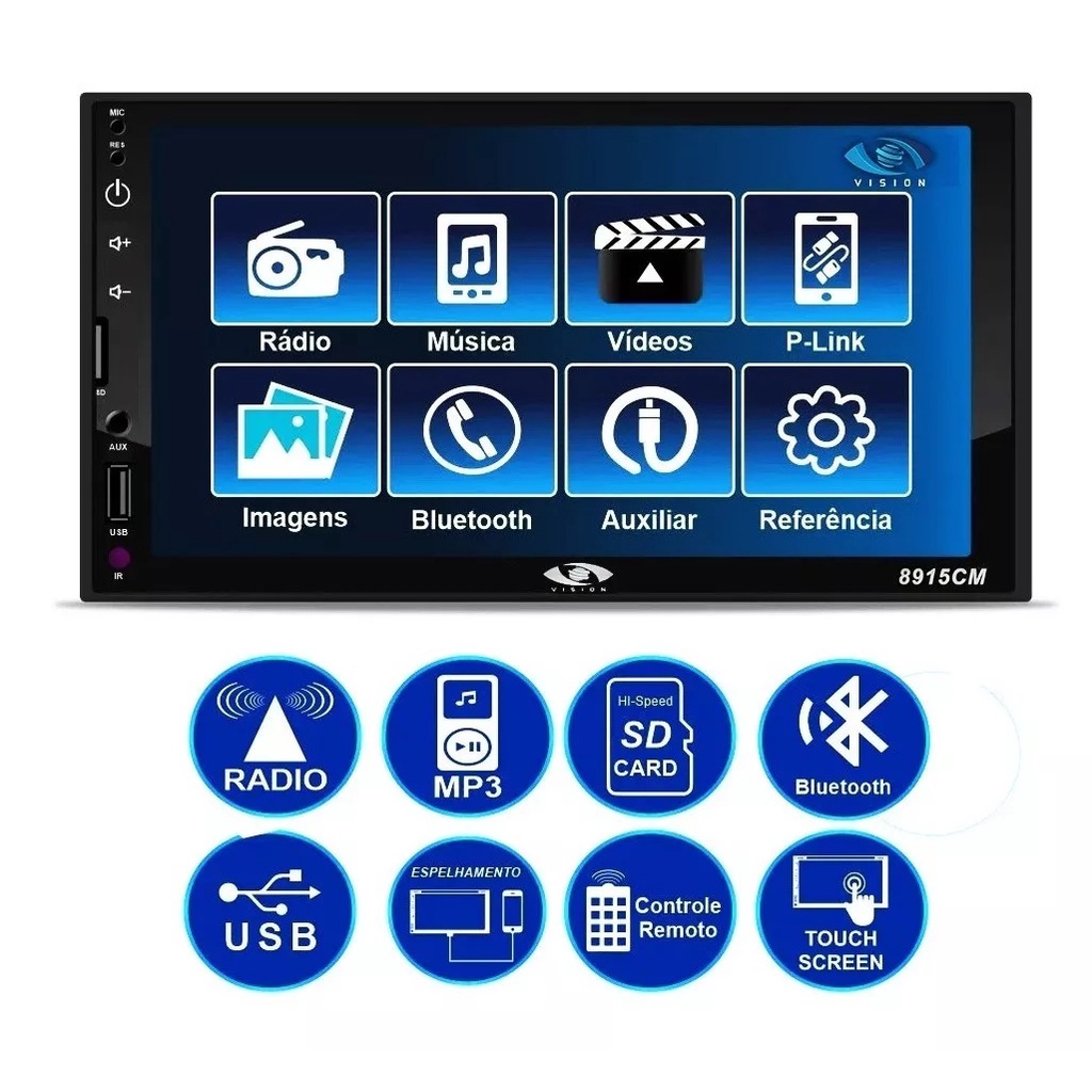 Central Multimidia Carro Mp5 Espelhamento Usb Rádio Fm - 8915CM | Shopee Brasil