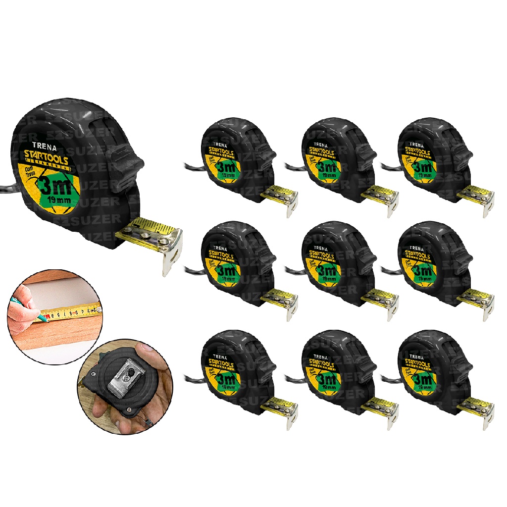 Kit com 10 Trenas de 3 Metros Para Pedreiro Com Trava De Segurança 19mm ...
