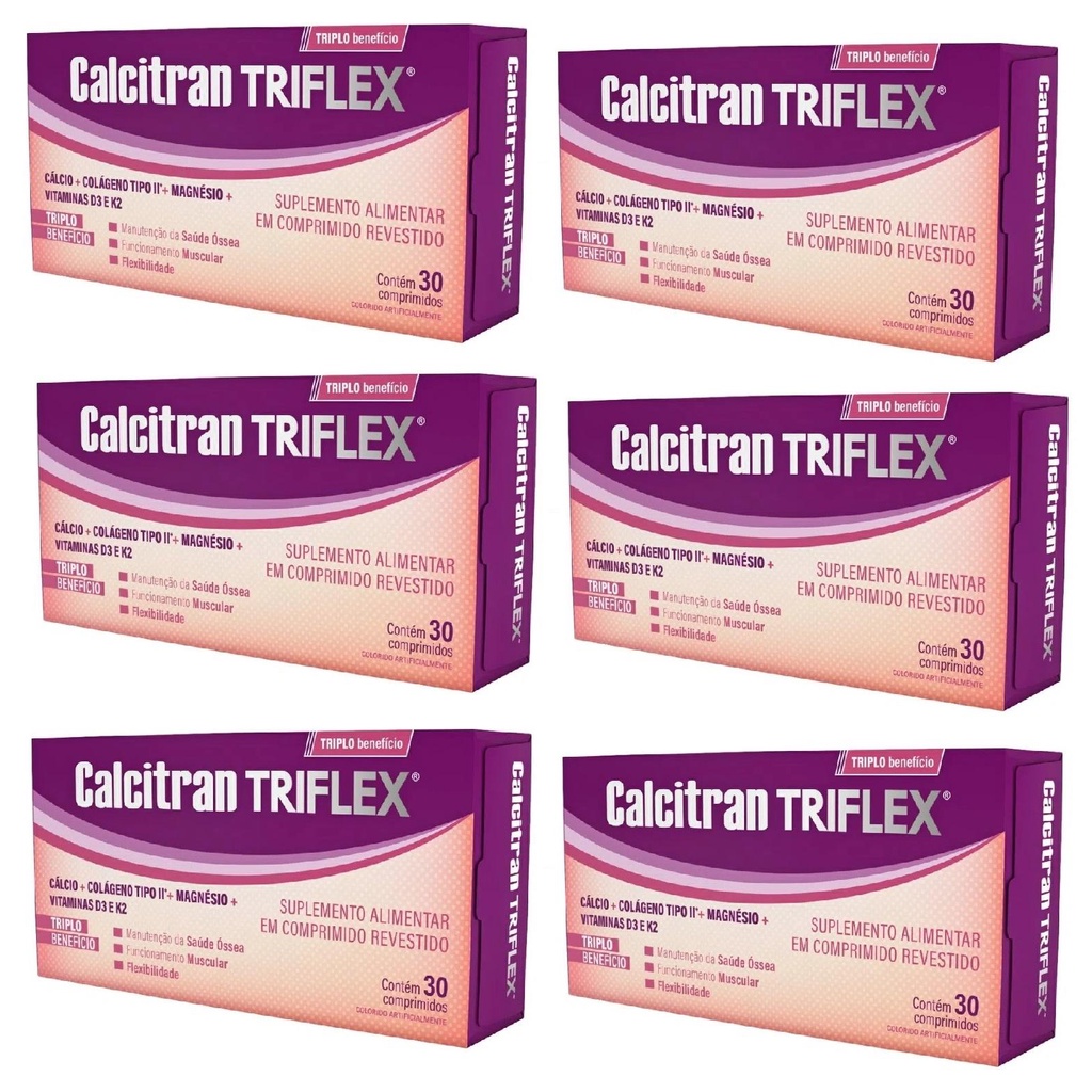 Kit Calcitran Triflex Com 6 Unidades De 30 Comprimidos Cada | Shopee Brasil