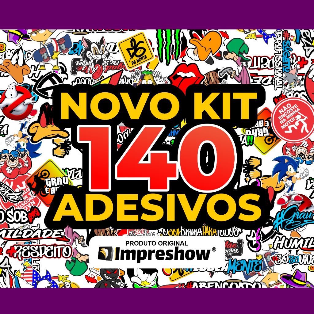 Kit 140 Adesivos variados Cartela, Vinil para bicicleta, moto, carro kit, figurinhas BIKE ...