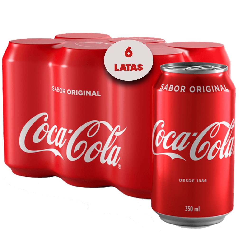 Refrigerante COCA COLA Original Lata 350ml (6 Latas) | Shopee Brasil