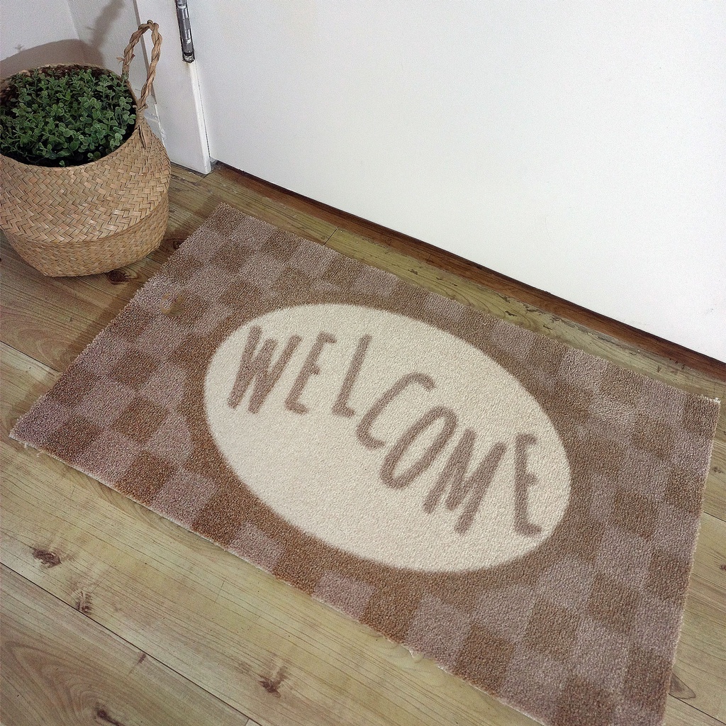 Capacho Welcome Chess Bege - 0,40 x 0,70 | Shopee Brasil