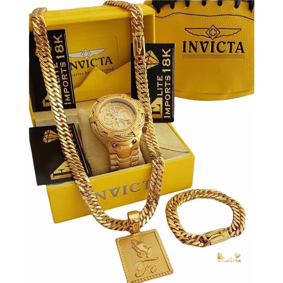 Relogio Invicta Thunderbolt + Kit Banhado A Ouro 18k | Shopee Brasil