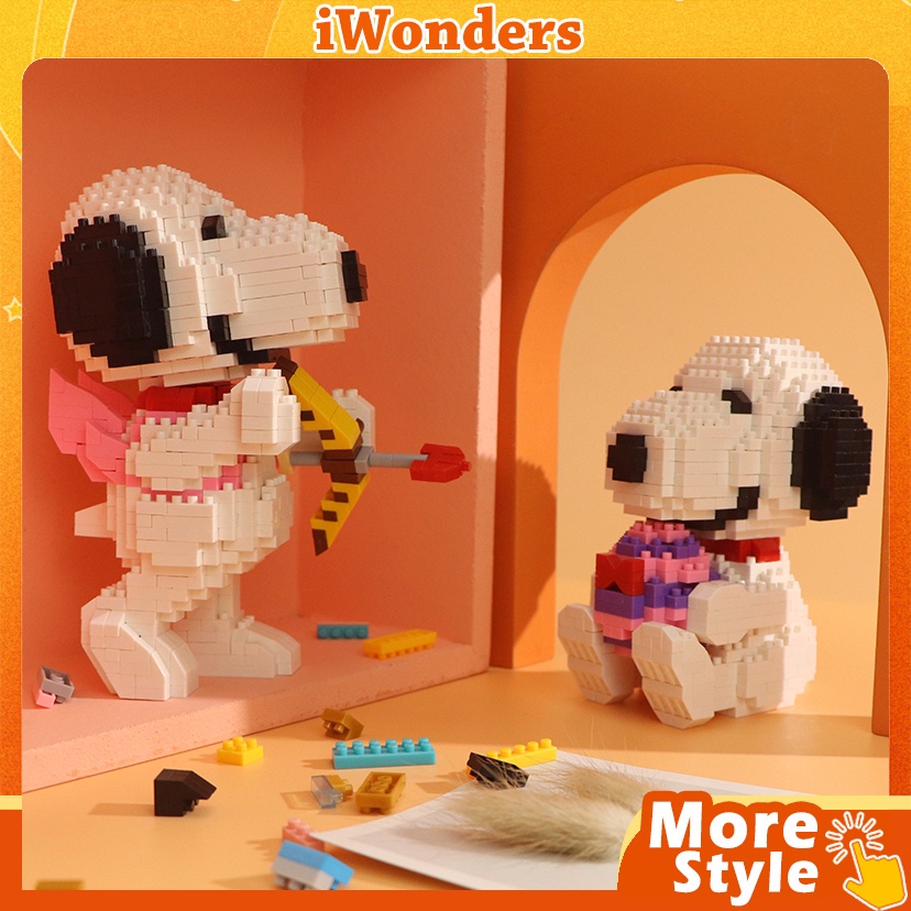 Blocos De Construção Snoopy De Desenhos Animados Com Arco E Flecha ...
