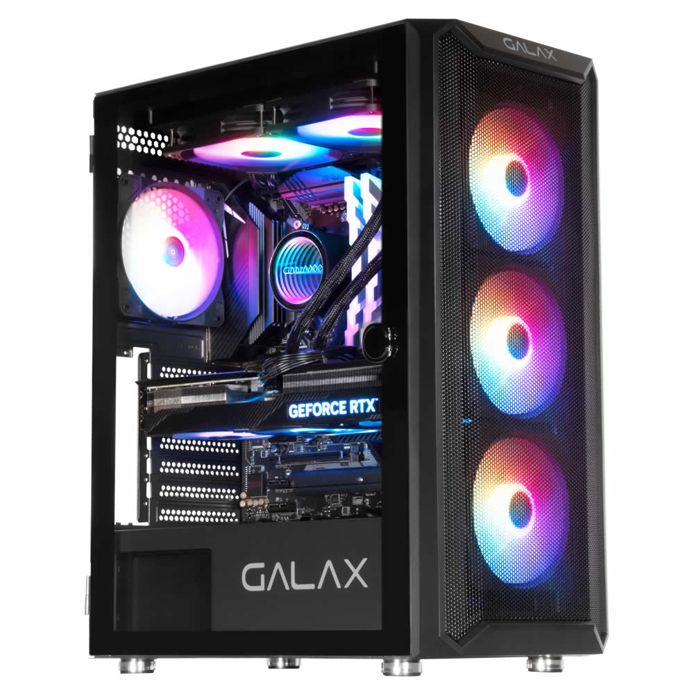 GABINETE GAMER GALAX REVOLUTION-06 PRETO C/4 FANS RGB 120MM, LATERAL VIDRO TEMPERADO, M-ATX ...