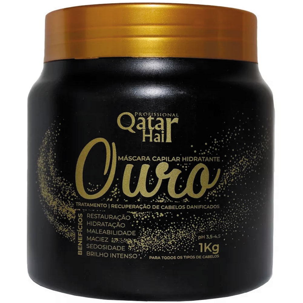 Máscara Capilar Banho De Ouro Qatar Hair 6 Beneficios 1000g | Shopee Brasil