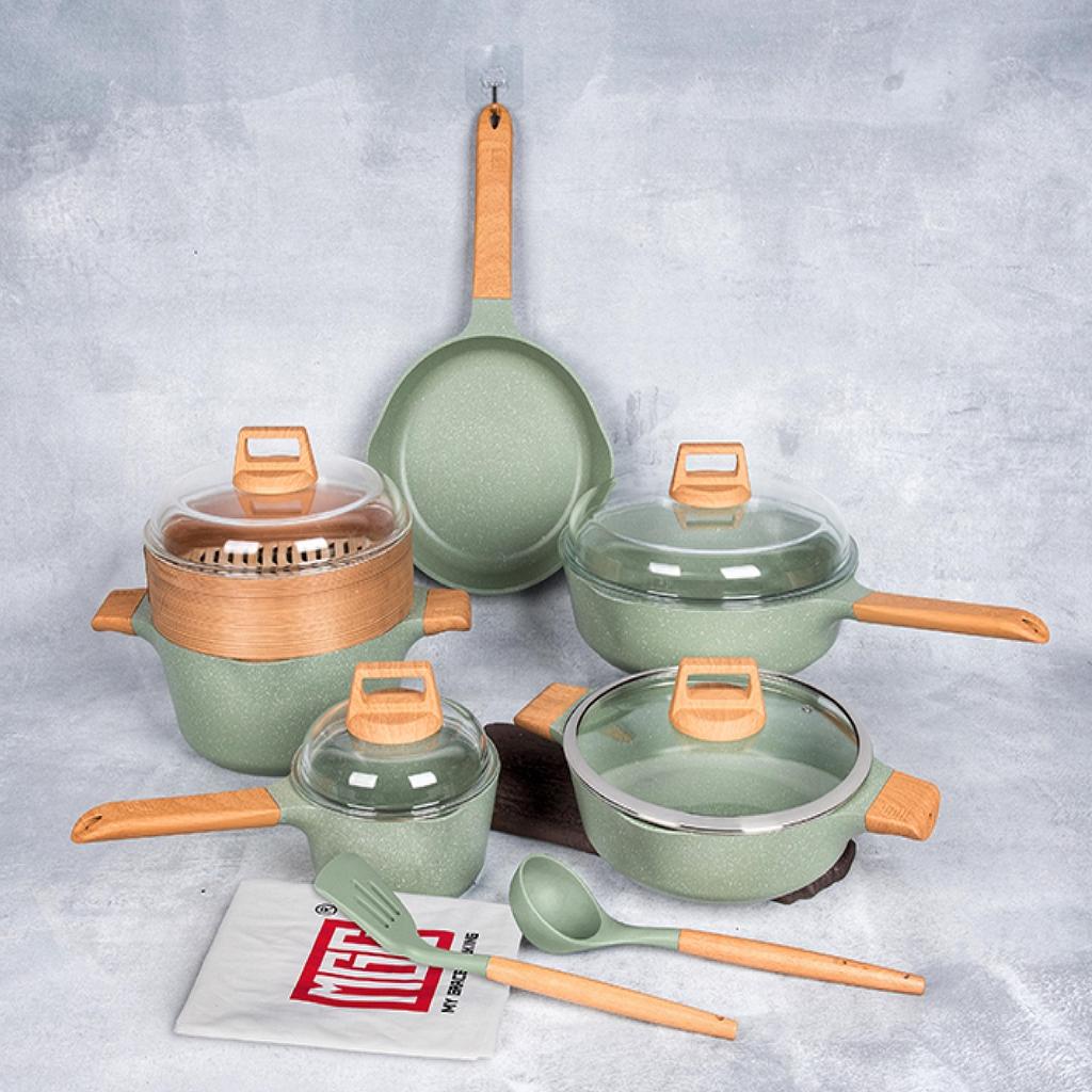 Kit de Panelas Jogo 13 Peças Cerâmica Indução Antiaderente | Shopee Brasil