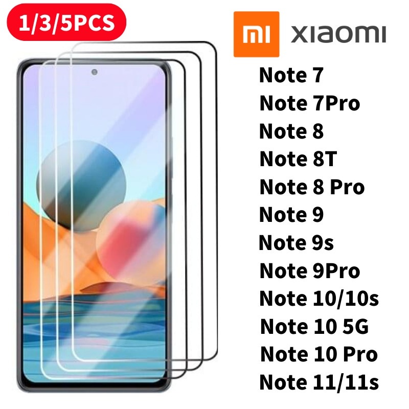 Película De Vidro 3D 9D Temperado Para Xiaomi Note7/7Pro/8/8T/8Pro/Note9/9s/9Pro/10/10s/10Pro/11 ...