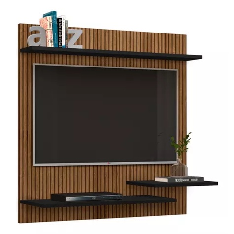 Painel Ripado 3D Tv 32 Polegadas Painel Com Prateleira Para Sala e ...