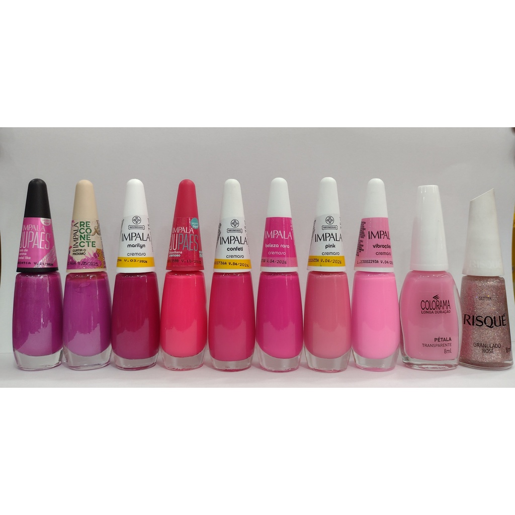 kit esmalte rosa tons barbie Impala, risque e colorama | Shopee Brasil