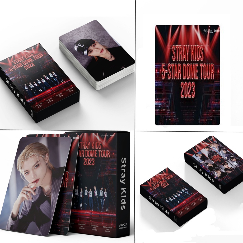 55pcs/box STRAY KIDS 5-STAR 2023 New Album Photocards DOME TOUR TOPLINE Lomo Cards Straykids ...