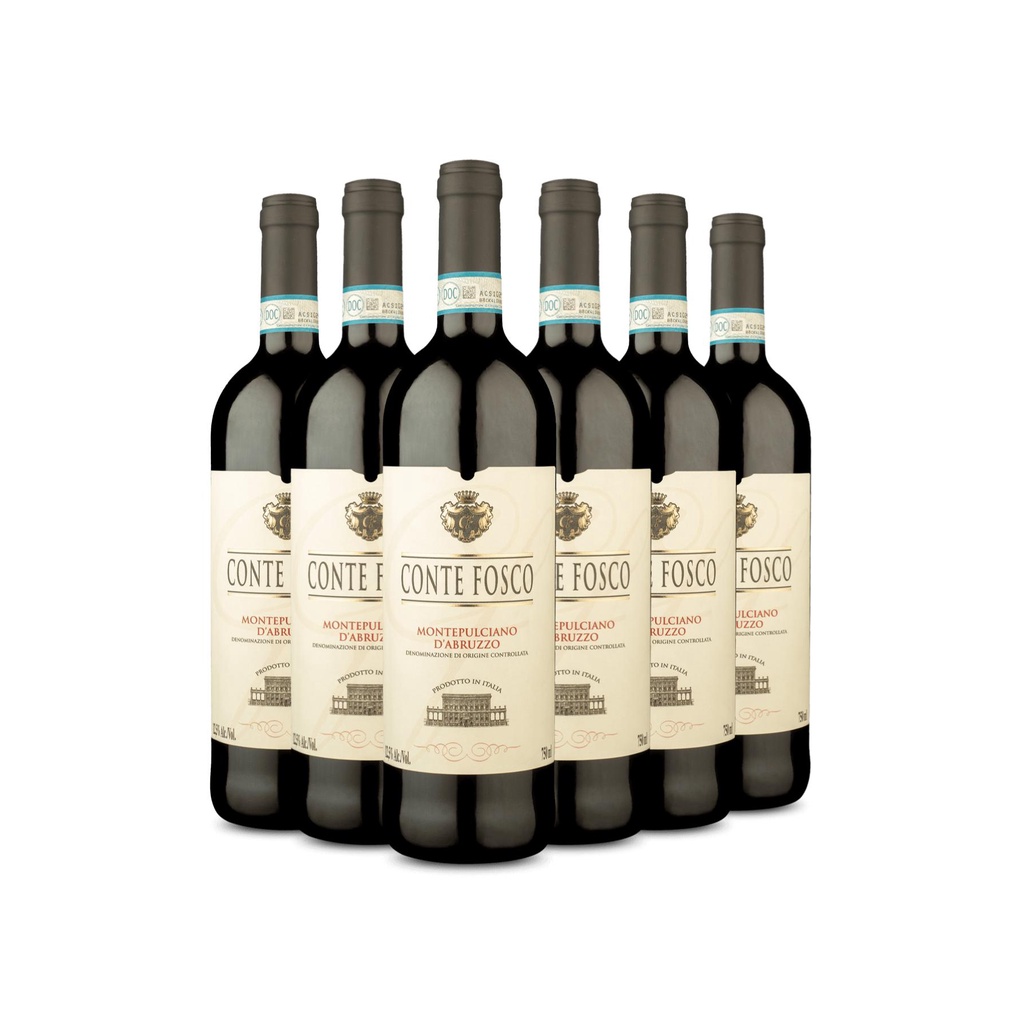 Kit 6 Vinho Tinto Italiano Conte Fosco Seco 2021 750ml | Shopee Brasil