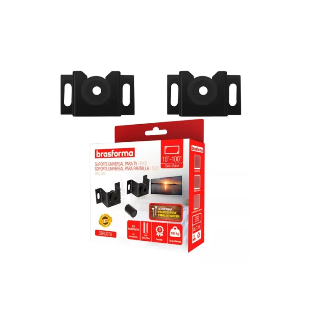 Suporte Tv Fixo 32 42 43 50 55 65 Polegadas Universal Preto | Shopee Brasil