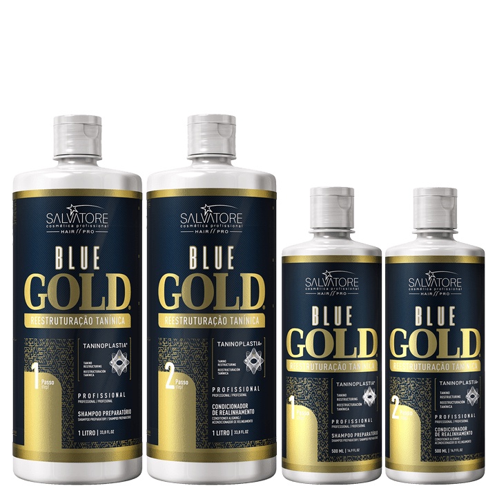 Kit Blue Gold 1 litro + 500 ml Passo 1 e Passo 2 | Shopee Brasil
