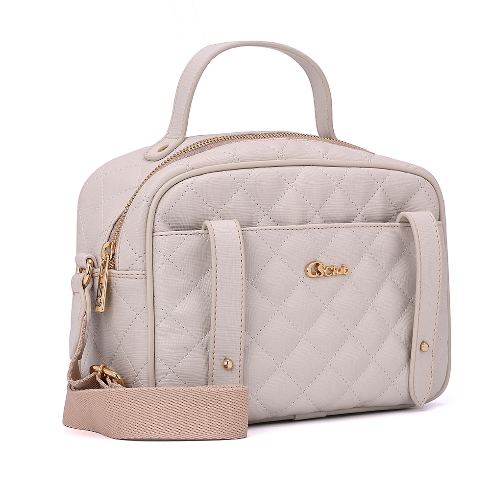 Bolsa Quilted CS Club Feminina Off-White | Shopee Brasil