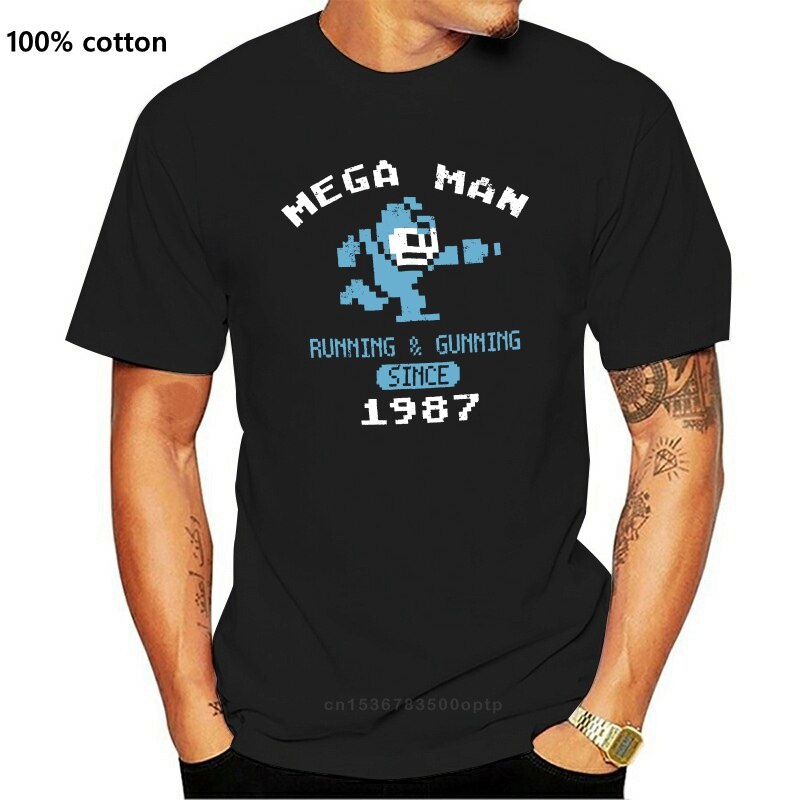 Camiseta Mega Man Homem-Megaman Running and Gunning Desde 1987 Image ...