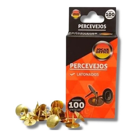 Percevejos Latonado 100 Unidades Jocar Office | Shopee Brasil
