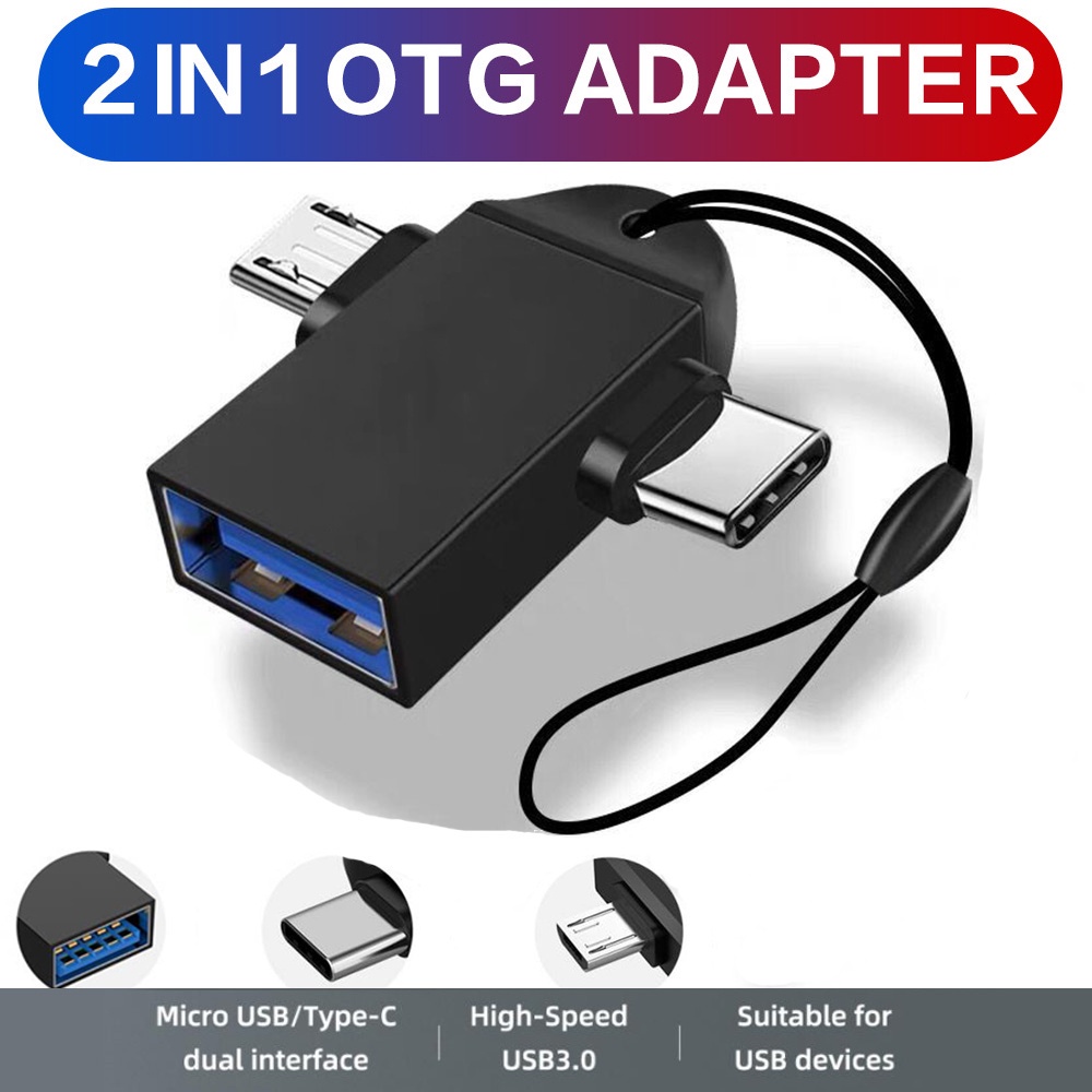 Conector Fêmea Adaptador USB3.0 OTG 2 Em 1 Com Micro USB E Tipo-c ...