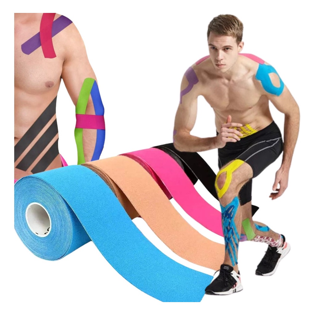 Bandagem Elastica Fita Funcional Kinesio Taping Adesiva Muscular Dor Fisioterapia Tape | Shopee ...