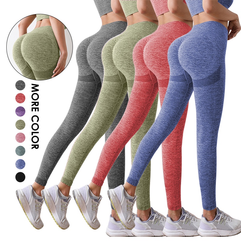 Calça Legging Levanta Bumbum Empina Sem Costura Cintura Alta Academia ...