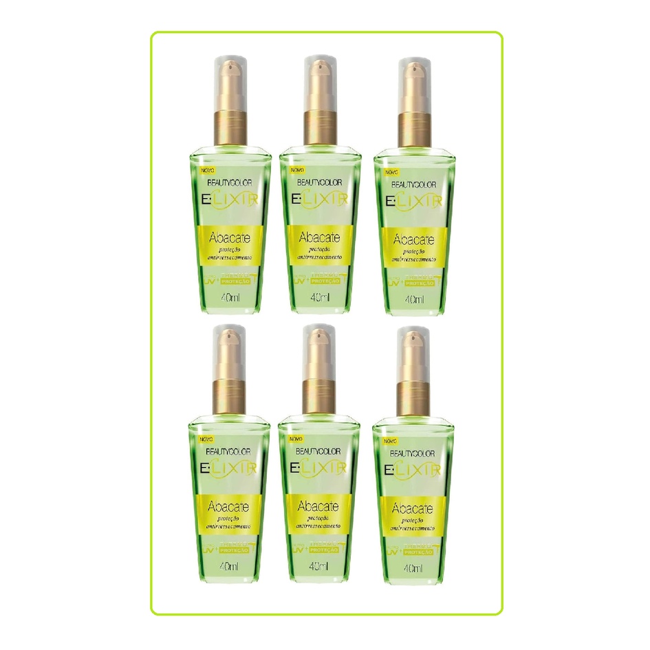 Kit 6 Óleo Elixir Nutritivo Abacate 40 Ml - Beauty Color | Shopee Brasil