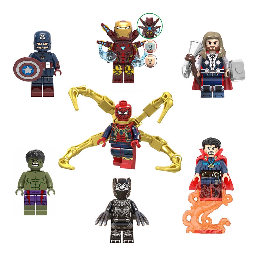 Kit Bonecos Vingadores Avengers Hulk Homem De Ferro Thor Homem Aranha